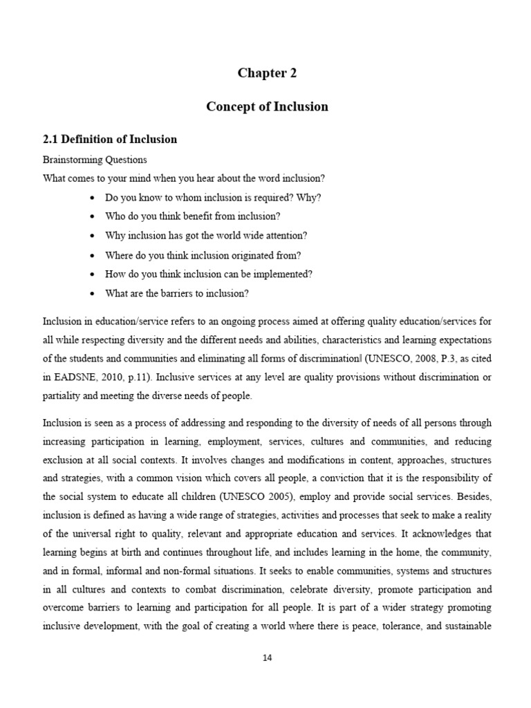 Understanding the Concept of Inclusion | PDF | Inclusion (Education ...