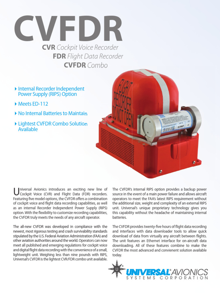 Lightweight CVFDR Combo Solution | PDF | Flight Recorder | Aircraft