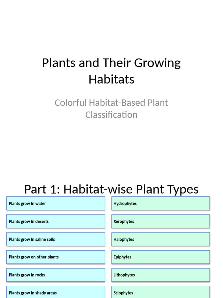 Plants and Habitats Colorful PPT | PDF