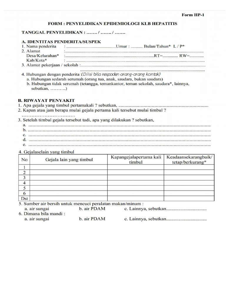 Form Pe Hepatitis B | PDF