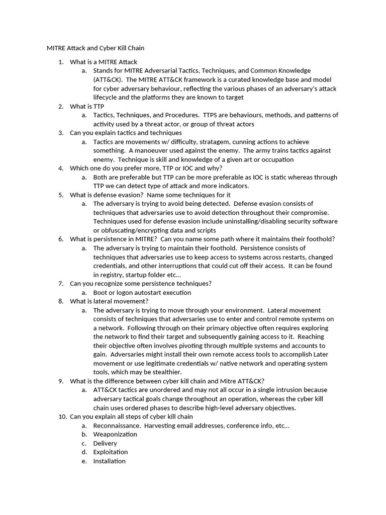 MITRE ATT&CK Framework Explained | PDF | Cybercrime | Computer Security