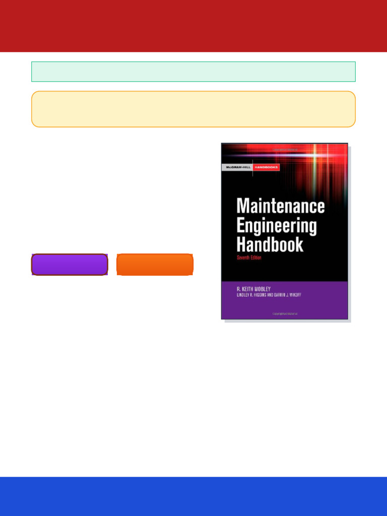 Maintenance Engineering Handbook 7th Edition Keith Mobley ebook immediate access | PDF ...