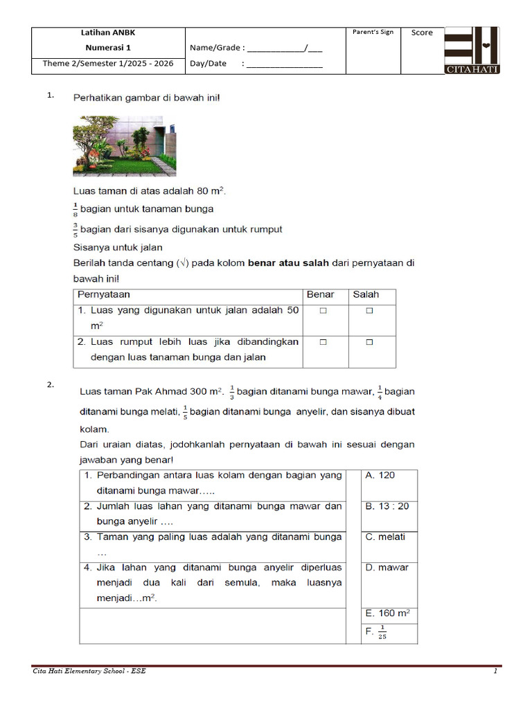 Latihan Anbk Numerasi 1 | PDF