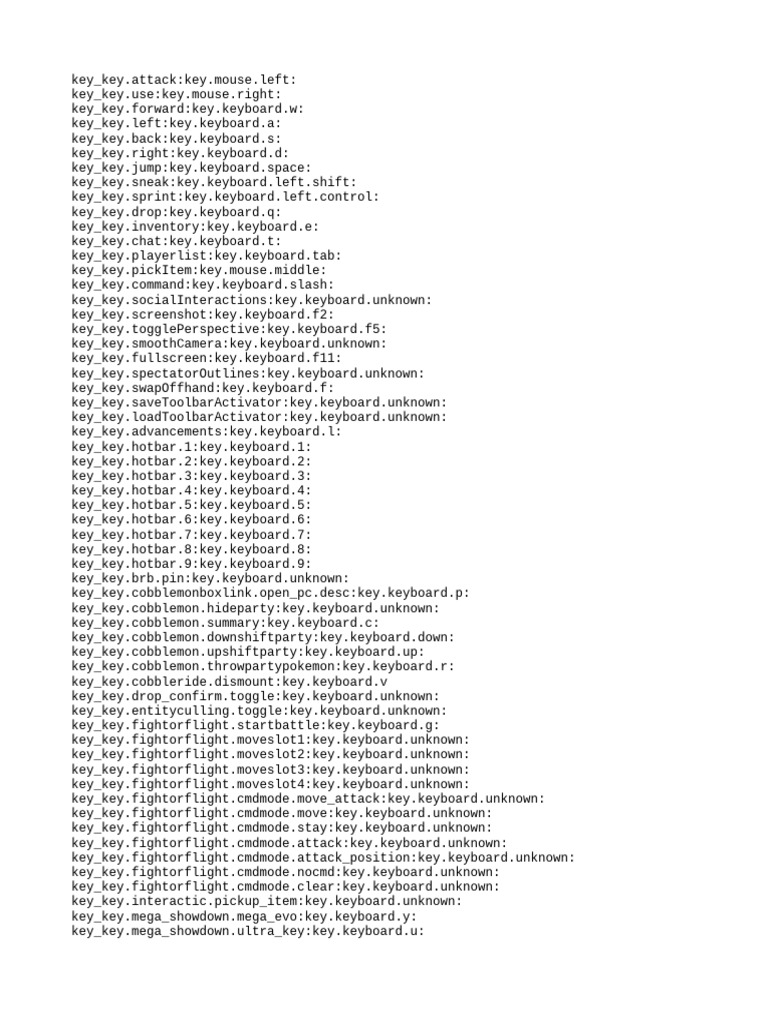 Key Bindings for Game Controls | PDF