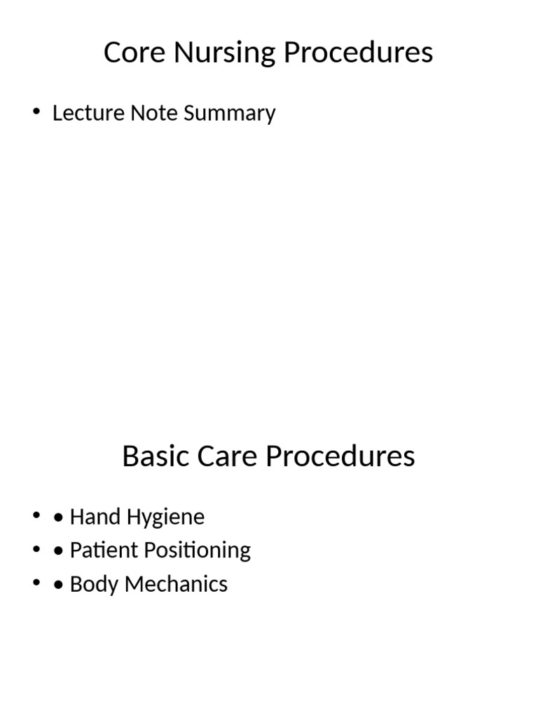 Core Nursing Procedures | PDF