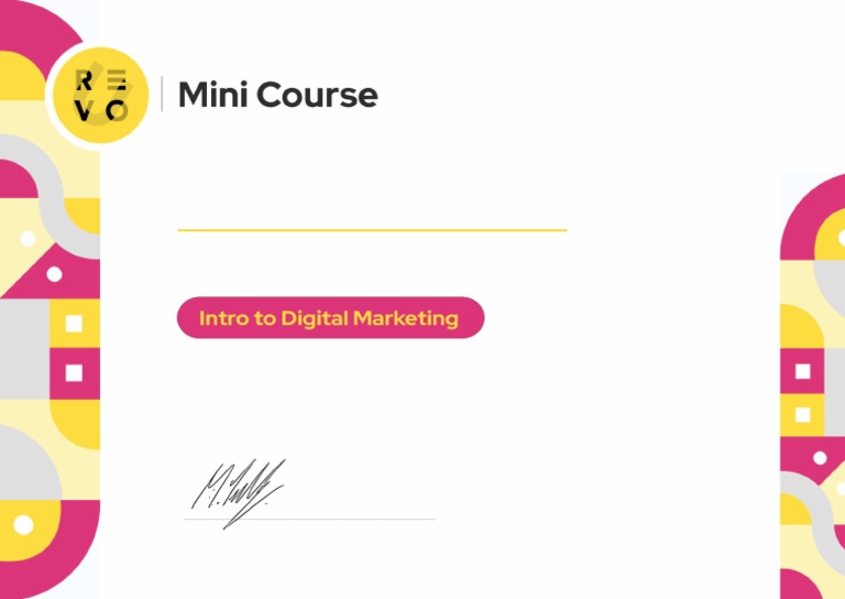 Certificate of Completion: RevoU Course | PDF