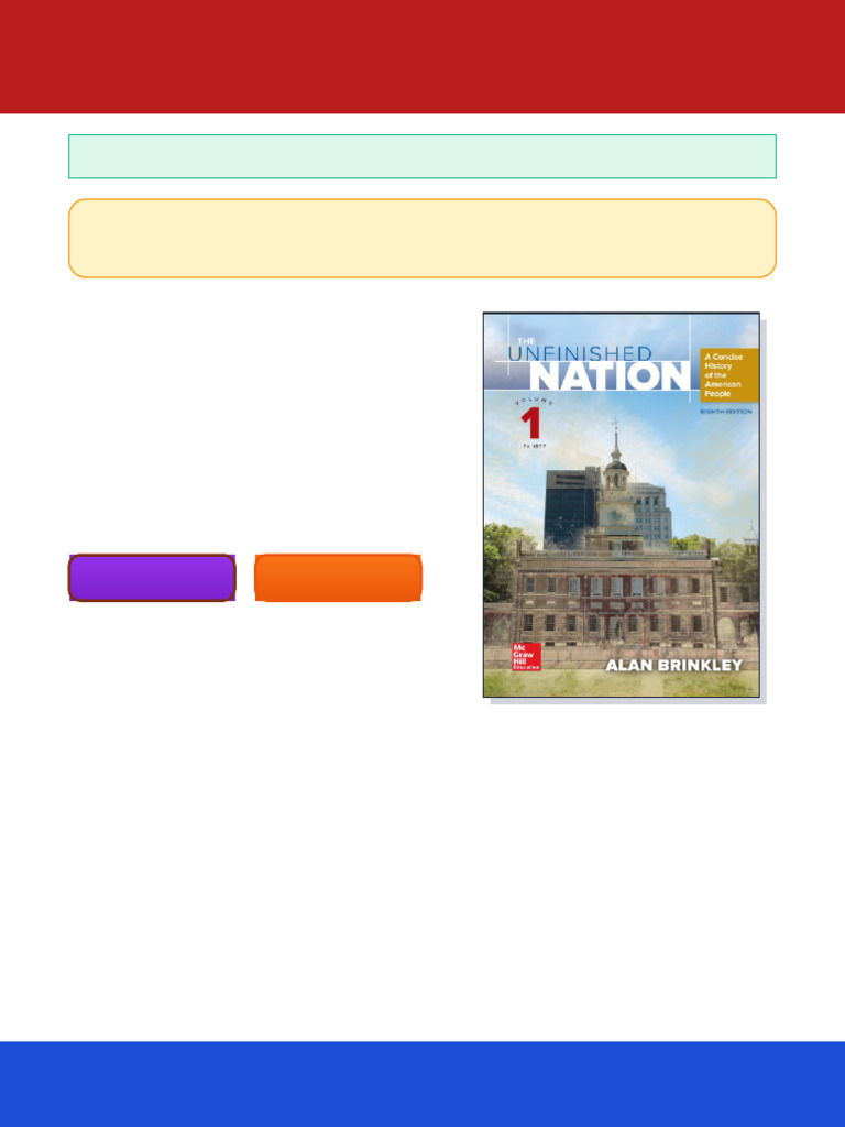 The Unfinished Nation A Concise History of the American People Volume 1 ...