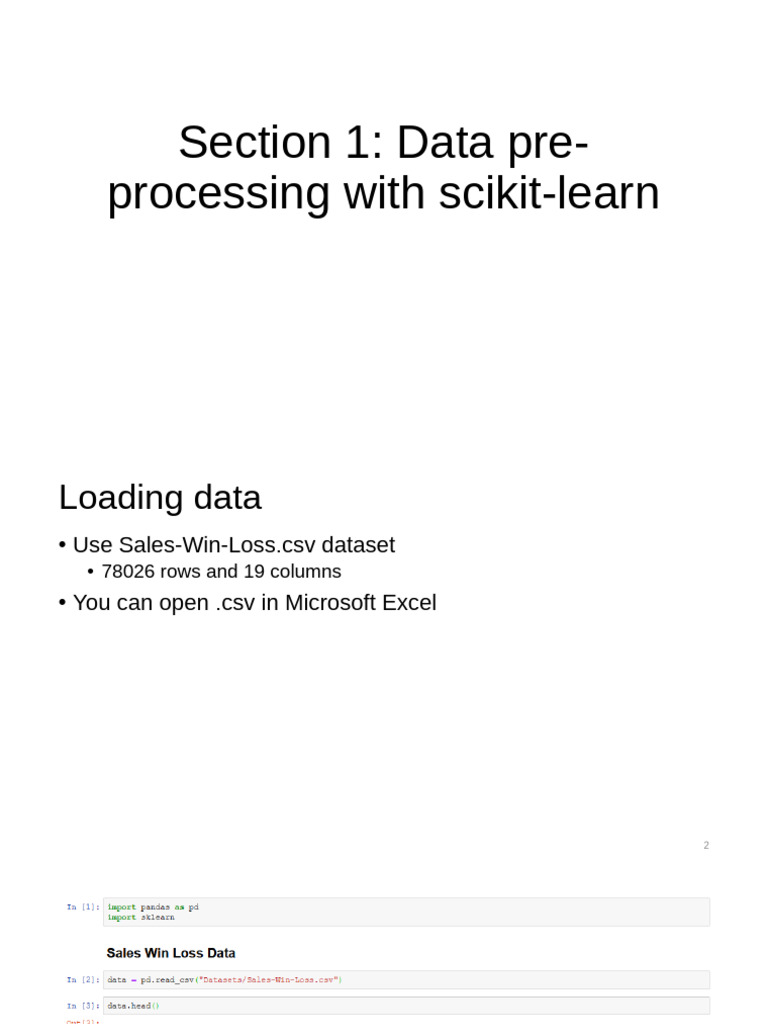 Section 1 - Data Pre-Processing With Scikit-Learn | PDF