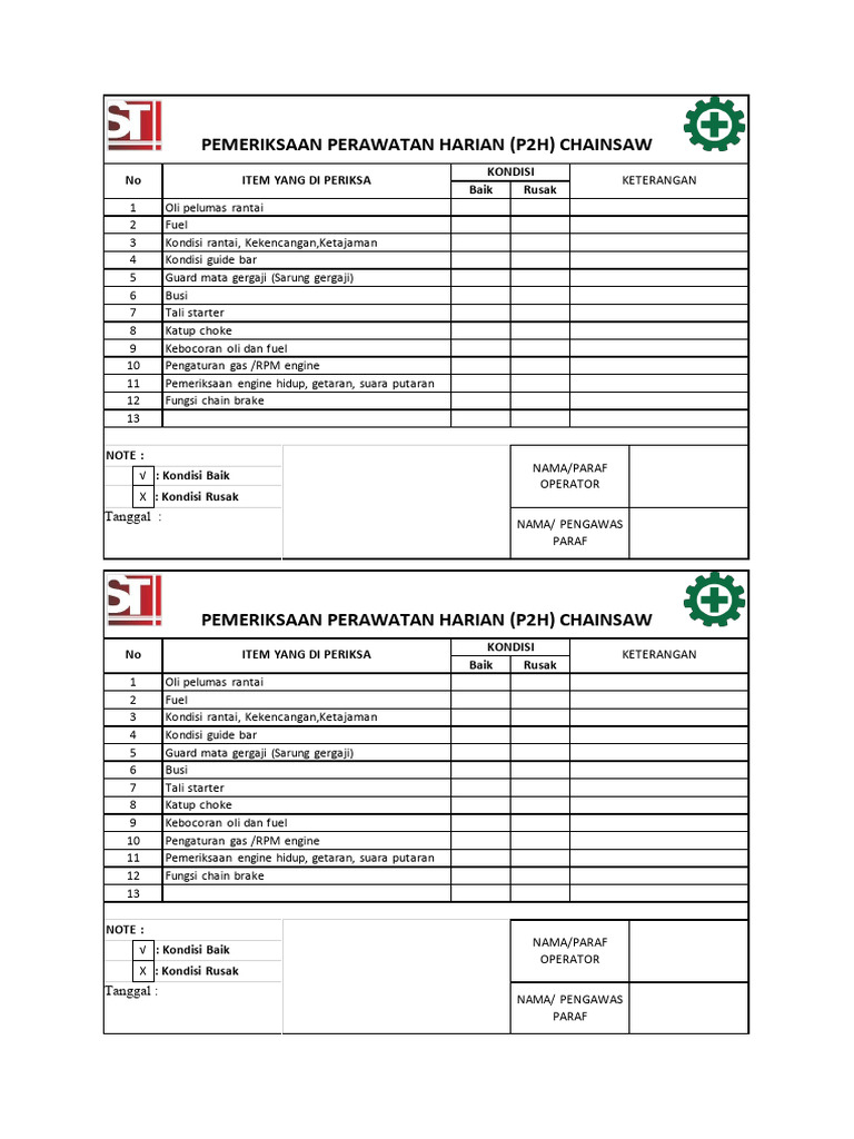Form P2H Chainsaw NEW | PDF