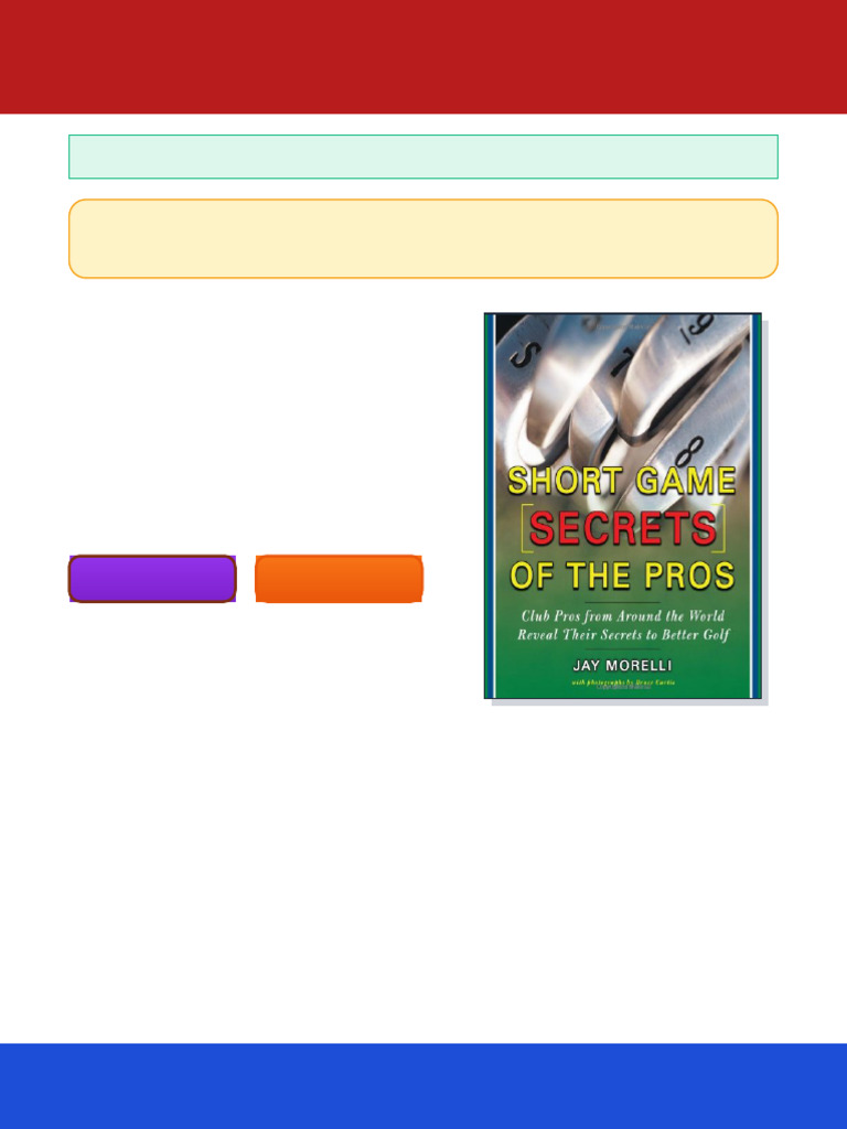 Short Game Secrets of The Pros 1st Edition Jay Morelli Ebook Ready To ...