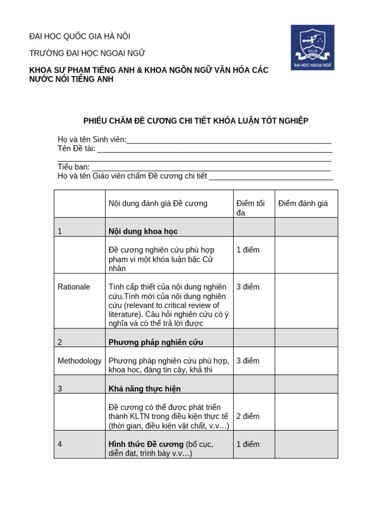 Phieu Cham de Cuong Chi Tiet-Updated-09-2016 | PDF