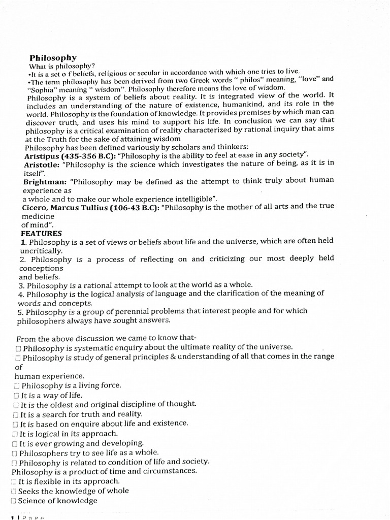 Philosophy Notes | PDF