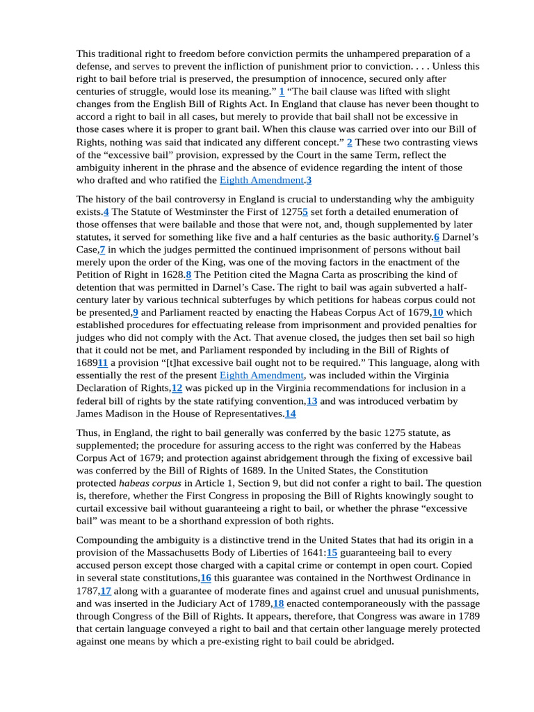 Amdt8.2.1 Historical Background on Excessive Bail | PDF | United States ...