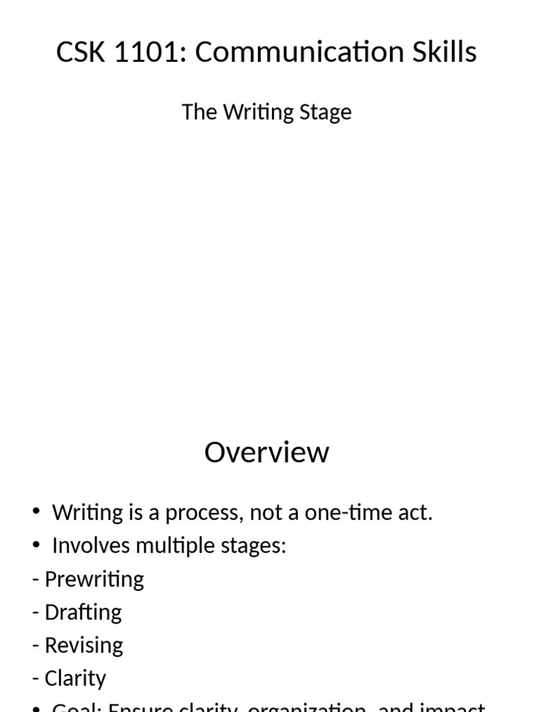 Writing Stage Communication Skills | PDF | Communication | Human ...