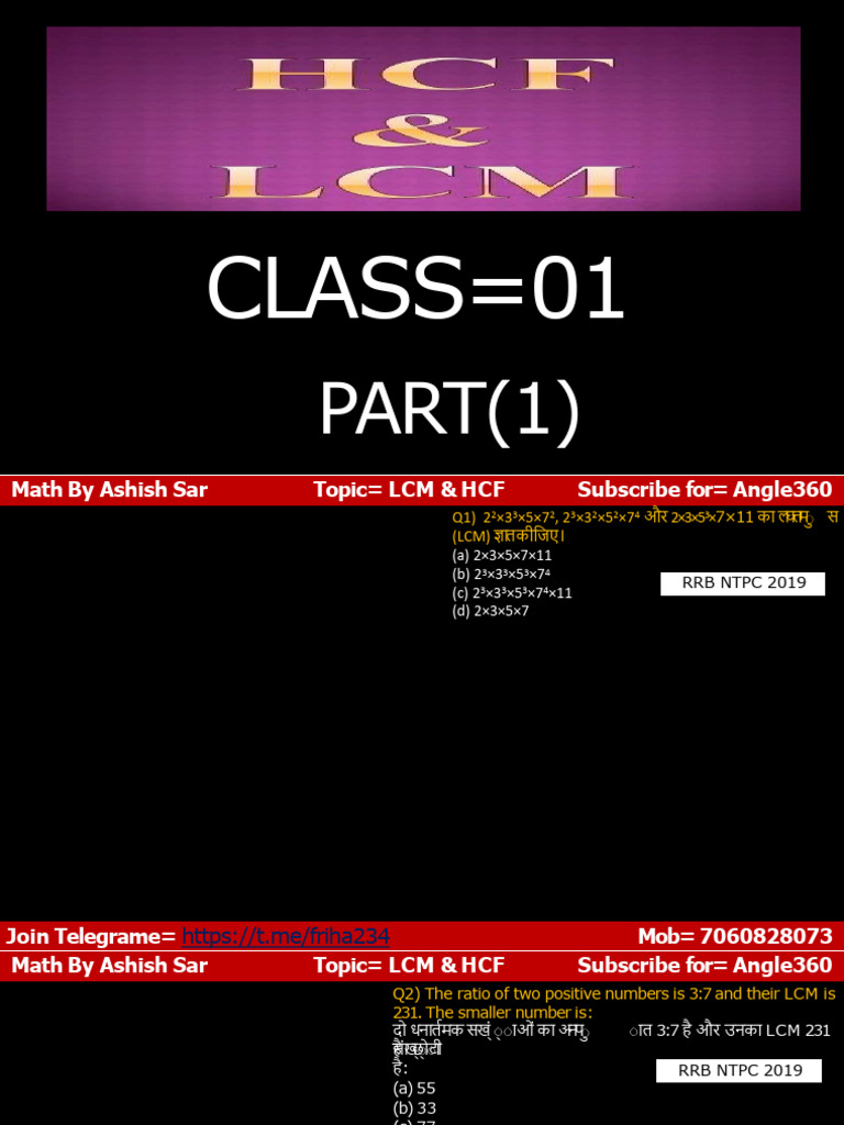 lcm hcf part 1 | PDF
