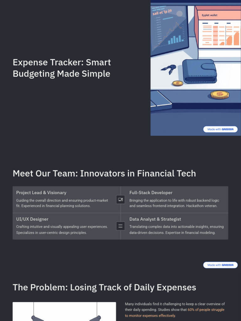 Intuitive Expense Tracker App Overview | PDF | Mobile App | User Interface