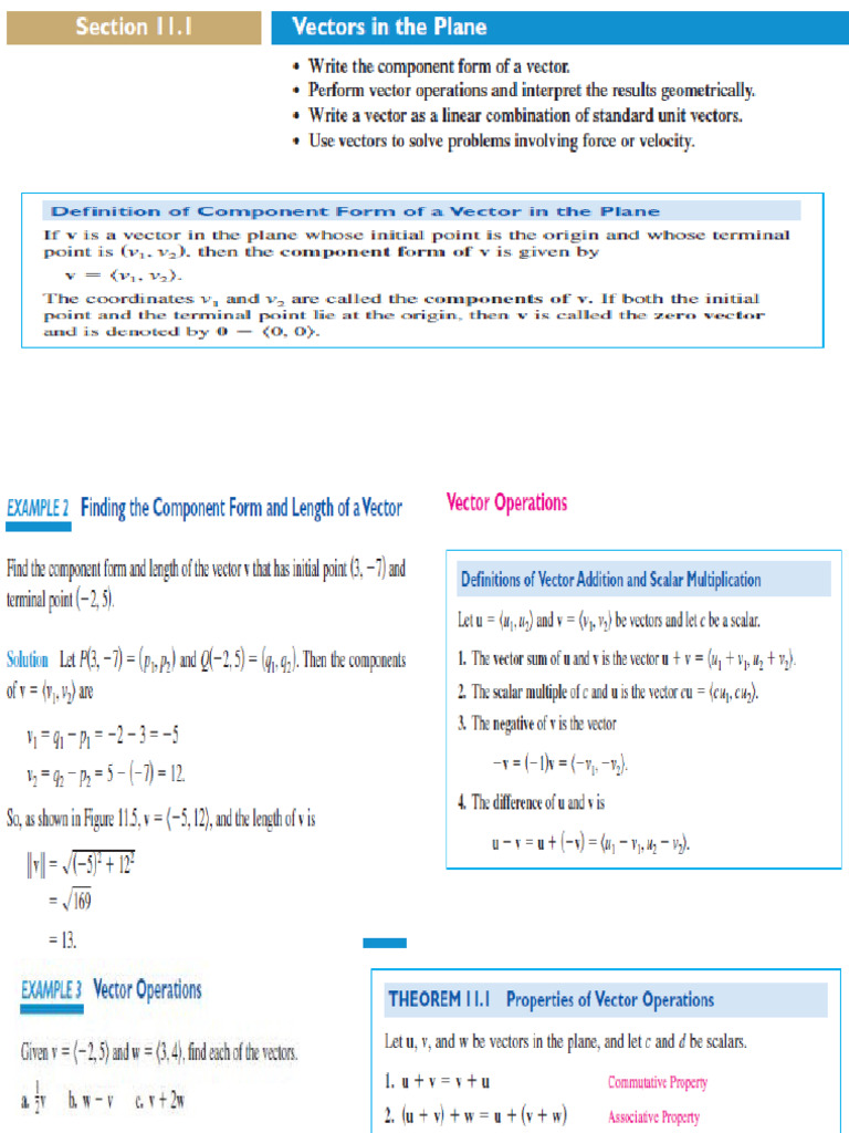 Exe 11.1 Vectors on the Plane | PDF