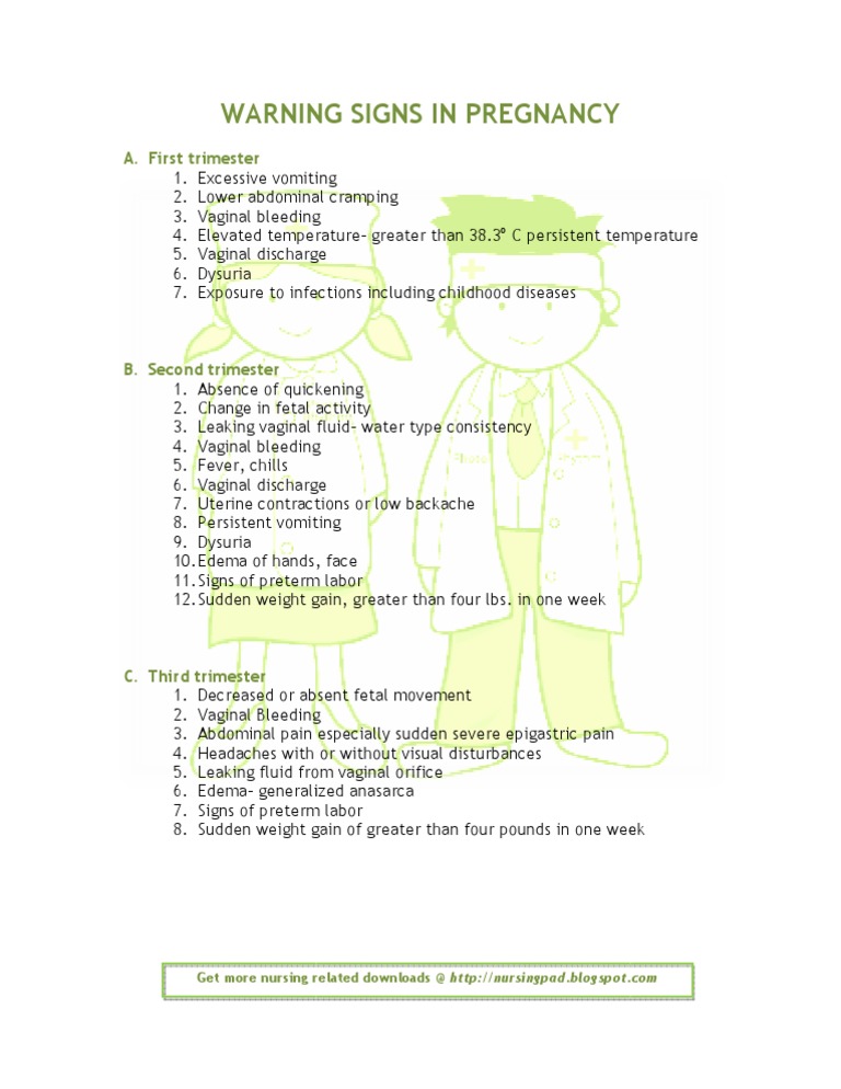 Warning Signs in Pregnancy | PDF
