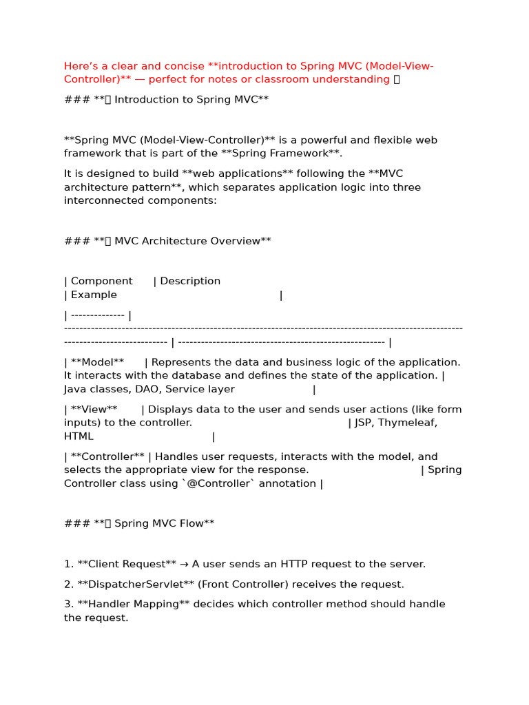 Spring Material Used For IT Students Can Use It | PDF | Model–View ...