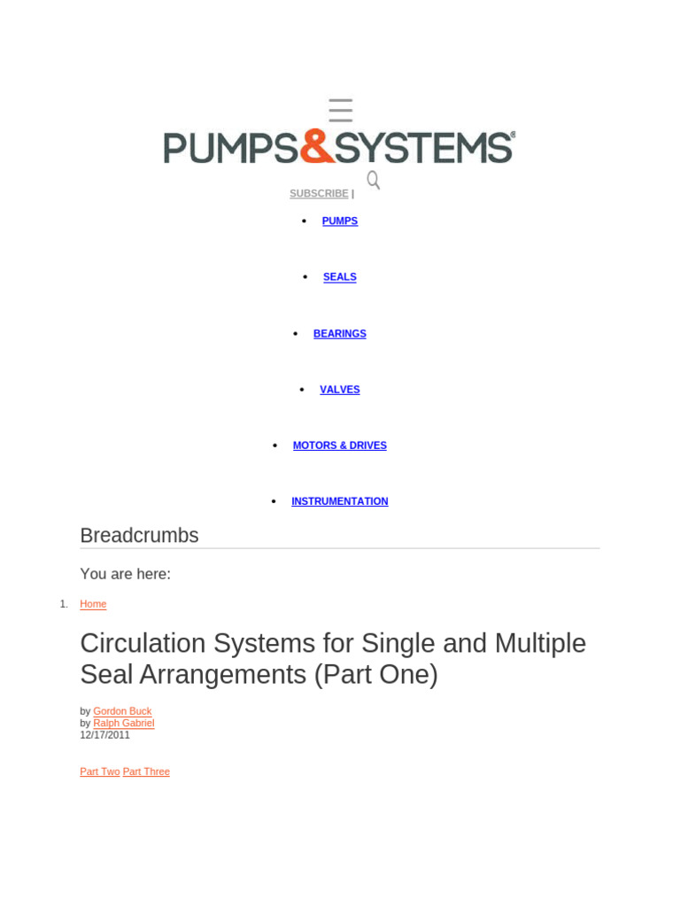 Circulation Systems for Seal Arrangements | PDF | Pump | Flow Measurement