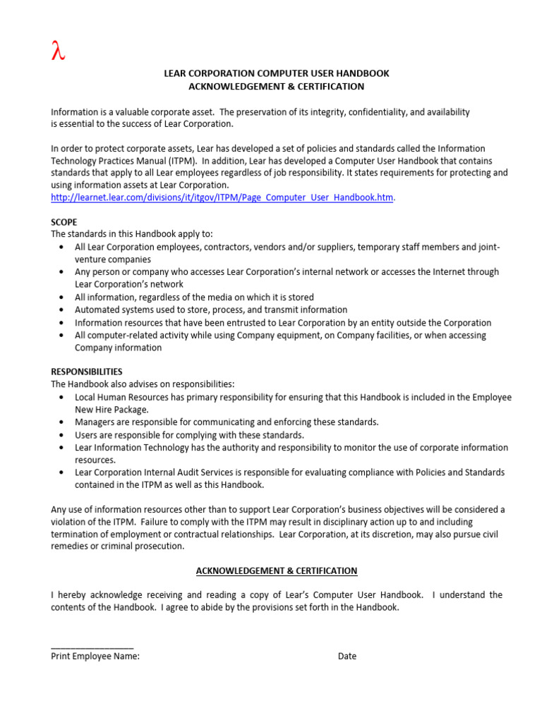 05 - Computer User Handbook Acknowledgement | PDF | Information ...