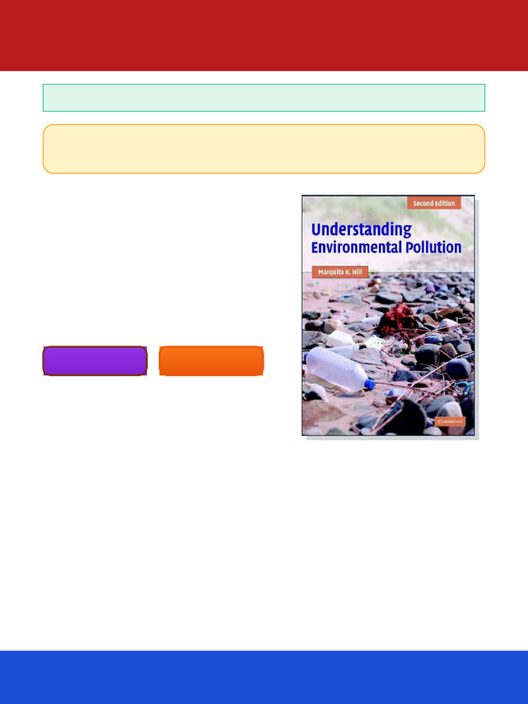 Understanding Environmental Pollution A Primer 2nd Ed Edition Marquita ...