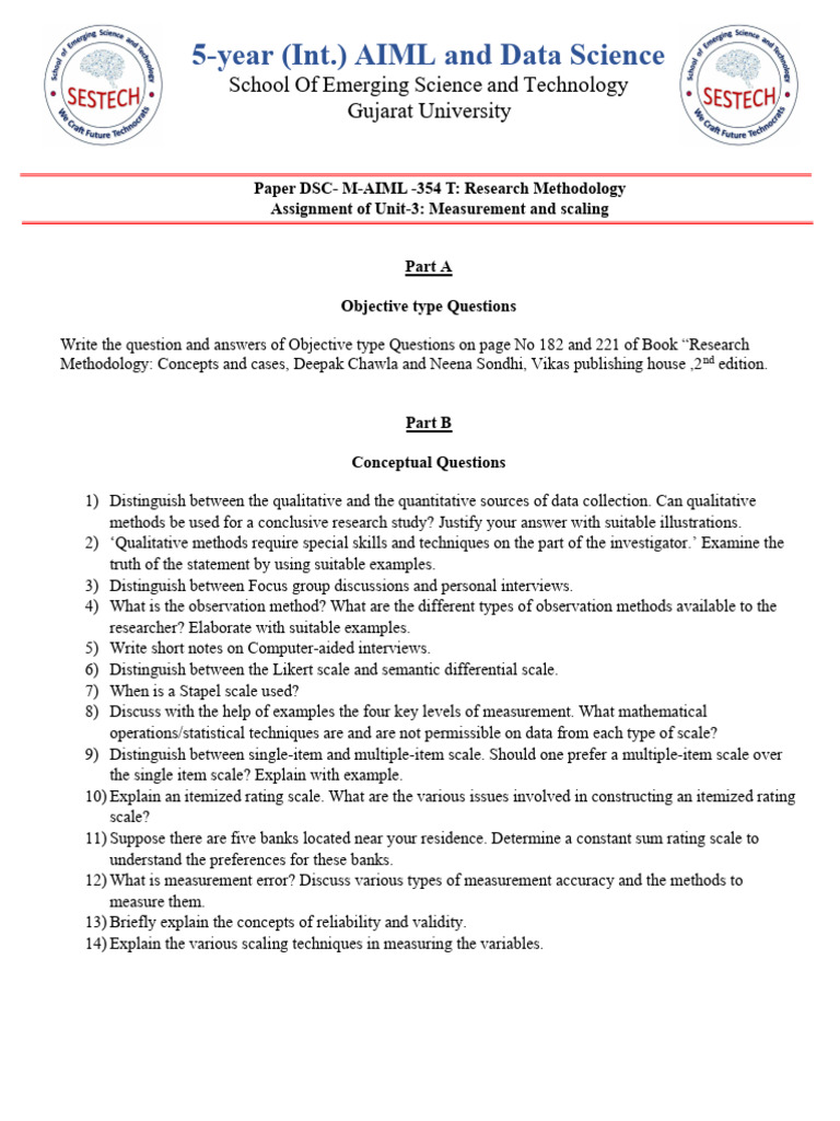 RM Assignement Unit 3 | PDF | Methodology | Likert Scale