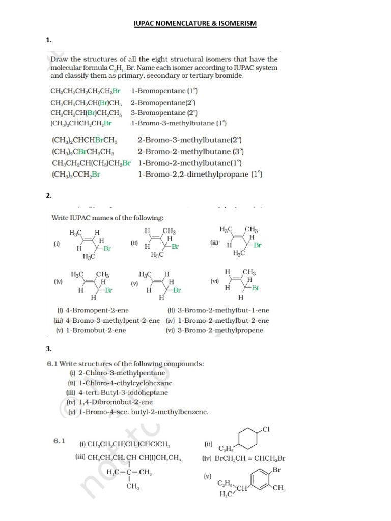 IUPAC Worksheet | PDF