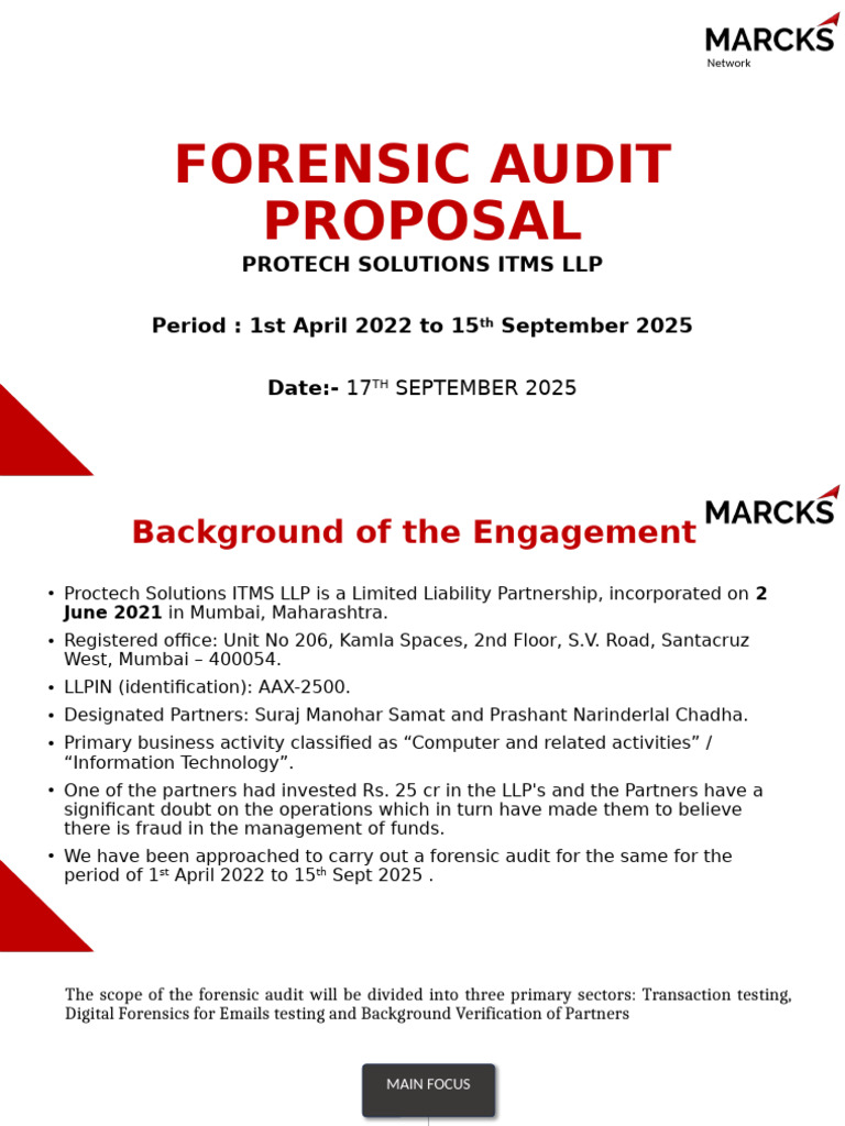 Forensic Audit Proposal for Protech Solutions | PDF | Limited Liability ...