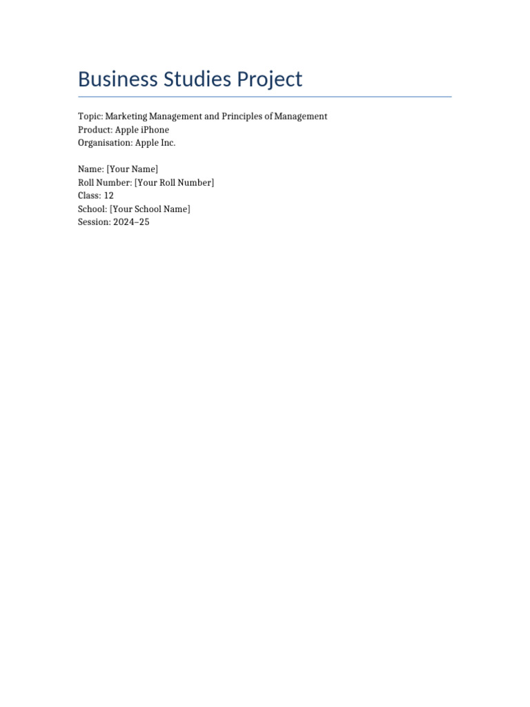 Apple iPhone Marketing Management Project | PDF | Apple Inc. | I Phone