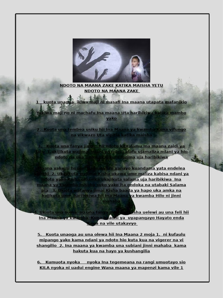 Kitabu Cha Ndoto Na Maana Zake | PDF