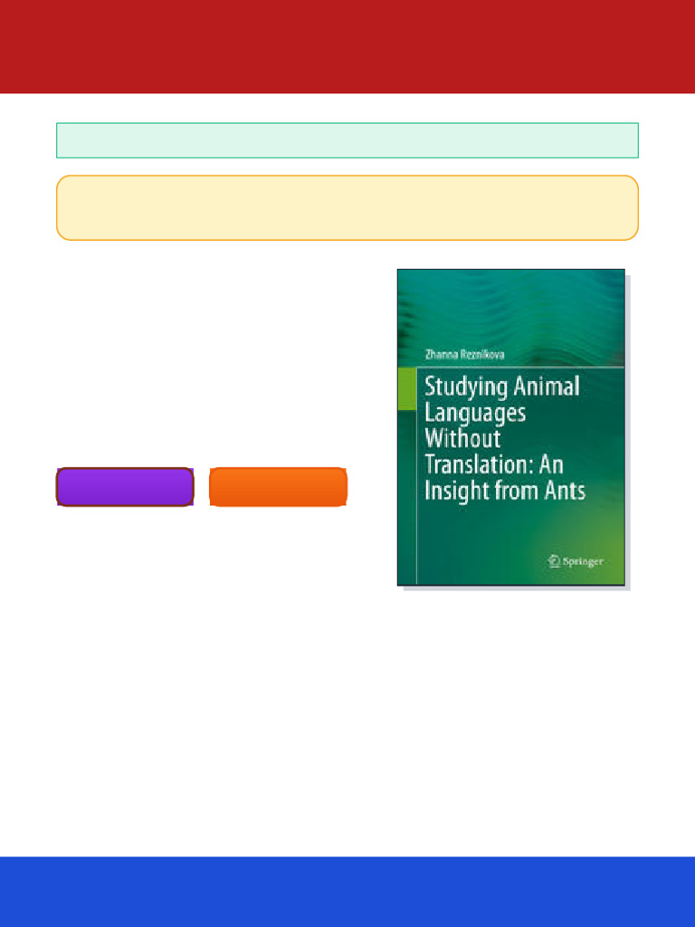 Studying Animal Languages Without Translation An Insight From Ants 1st ...