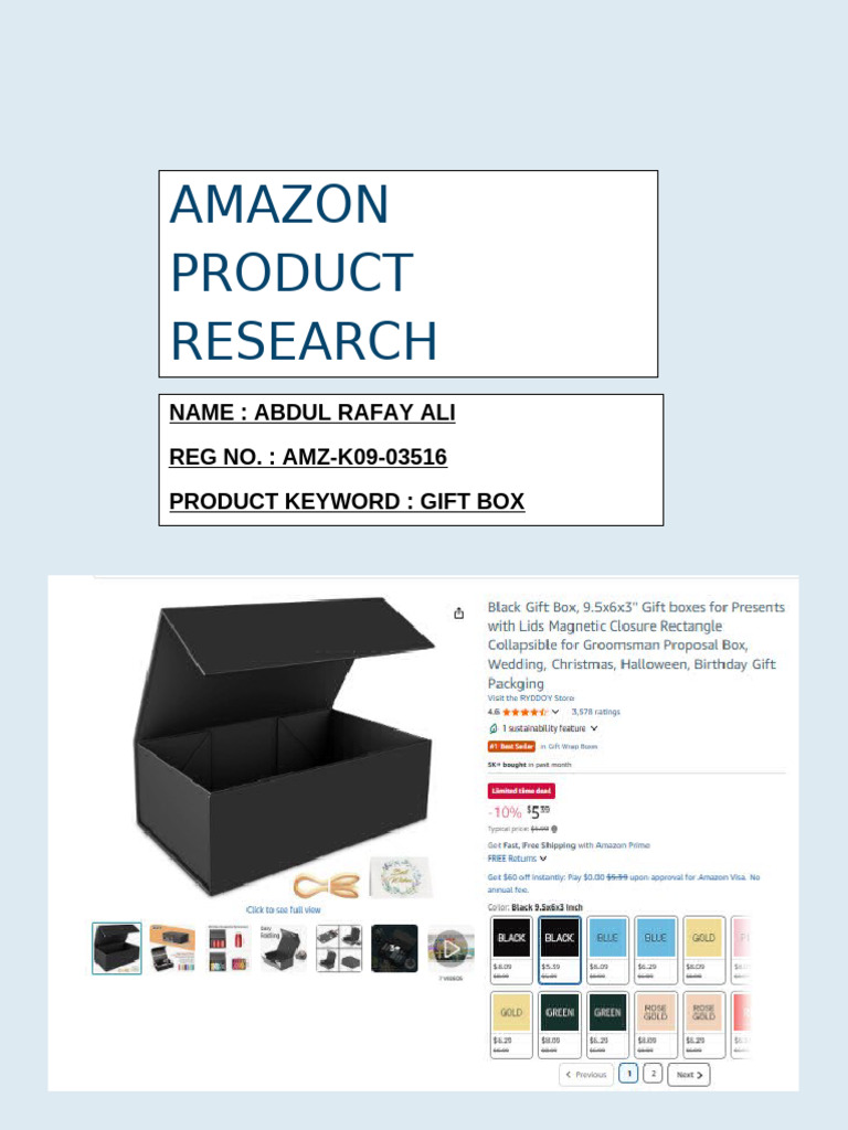 Amazon Gift Box Product Research Guide | PDF