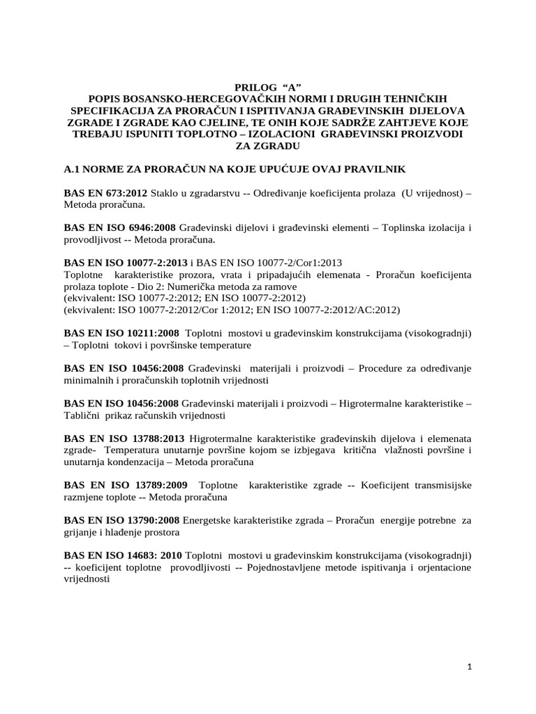 PRILOG-A POPIS BiH NORMI | PDF