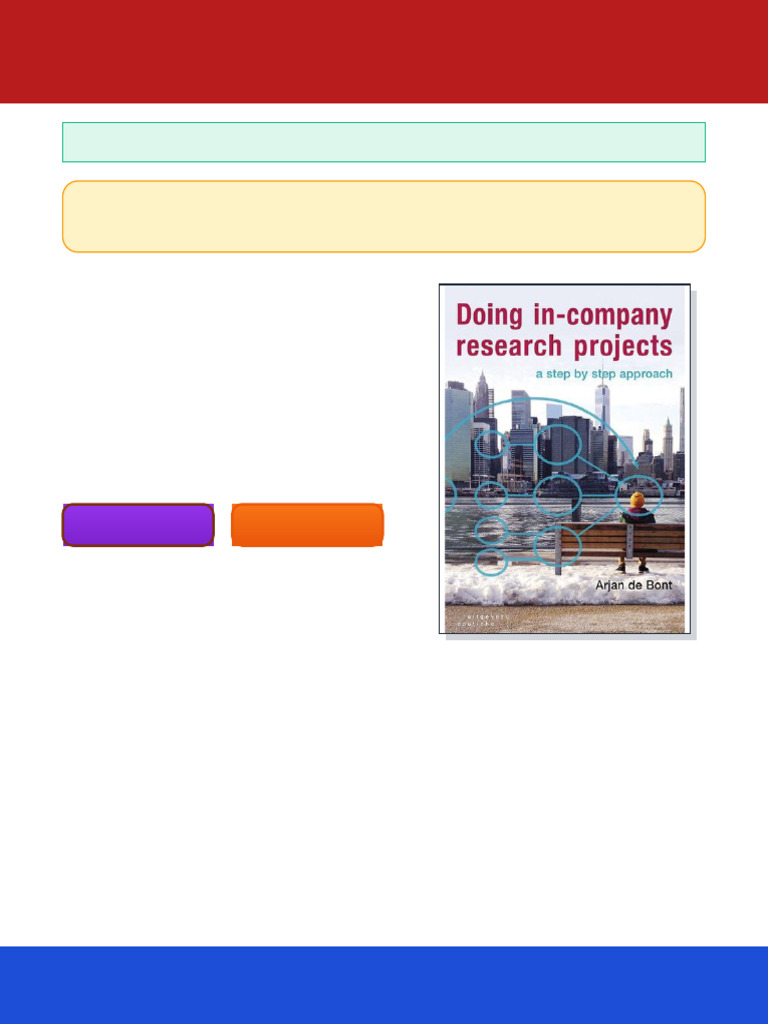 Doing in Company Research Projects A Step by Step Approach 1st Edition ...