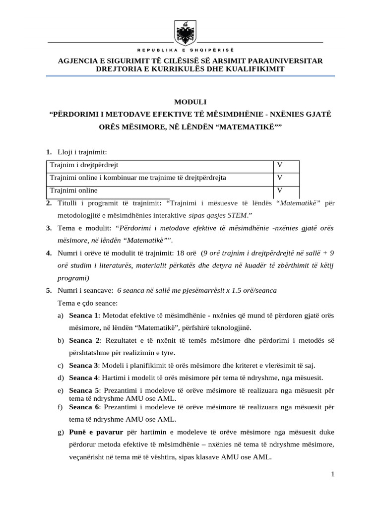 12.02.2024 Moduli. Perdorimi i metodave efektive të mesimdhënie ...