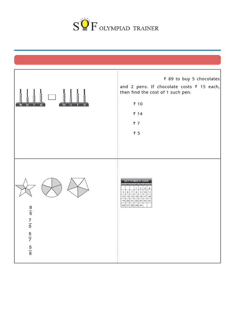 IMO Level 2 - Class 3 (2018-2019) | PDF | Numbers | Mathematics
