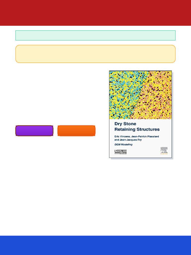 Dry Stone Retaining Structures : DEM modeling 1st Edition Eric Vincens ebook ready to read | PDF ...