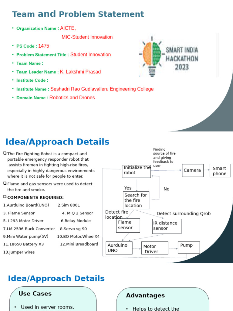Fire Fighting Robot Innovation Project | PDF | Robot | Robotics