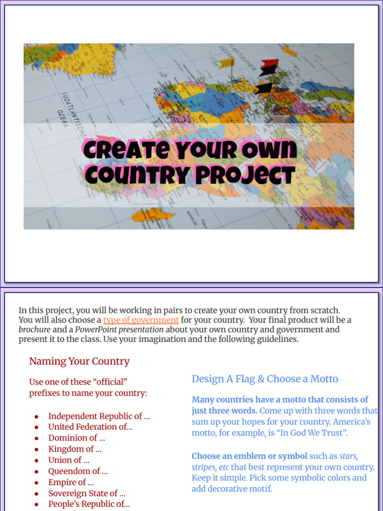 Create Your Own Country.pptx | PDF