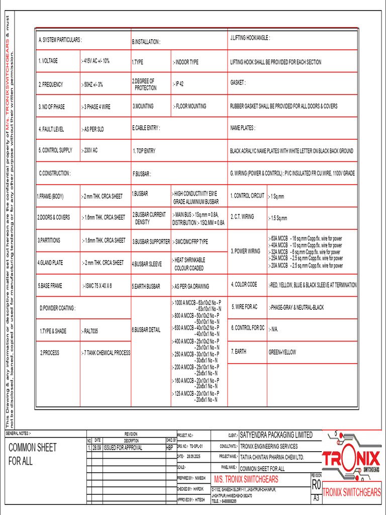 R0 - Ga Drawing & Bom - 28.09.2025. - Phase-2 | PDF | Electrical Wiring ...