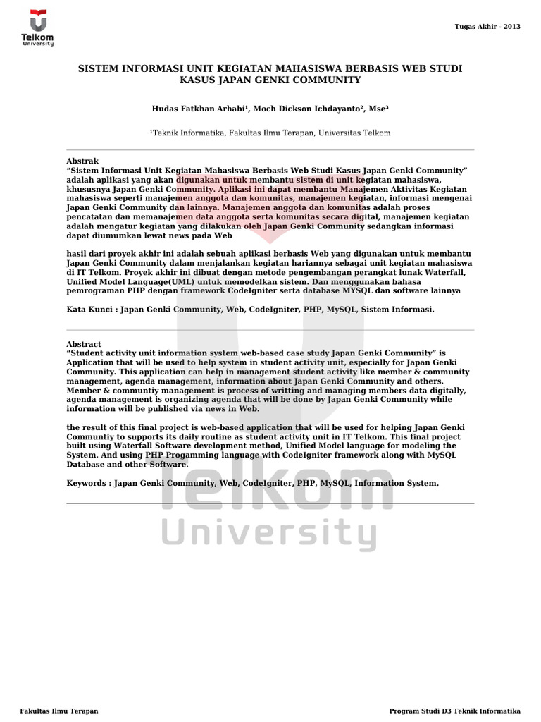 Sistem Informasi UKM JGC Berbasis Web | PDF