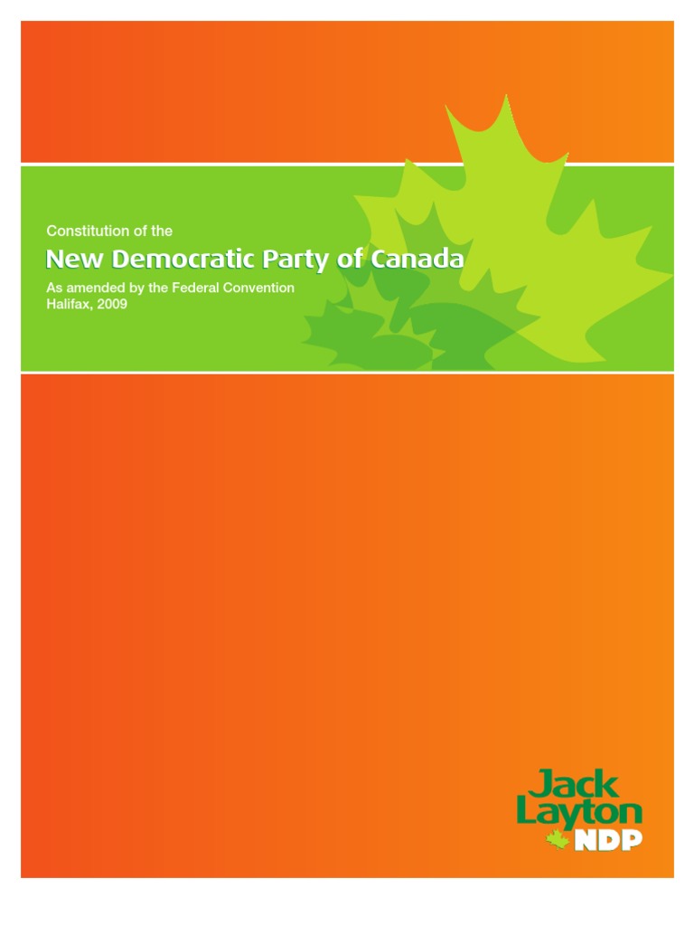 NDP Canada Constitution Overview | PDF | United States House Of ...