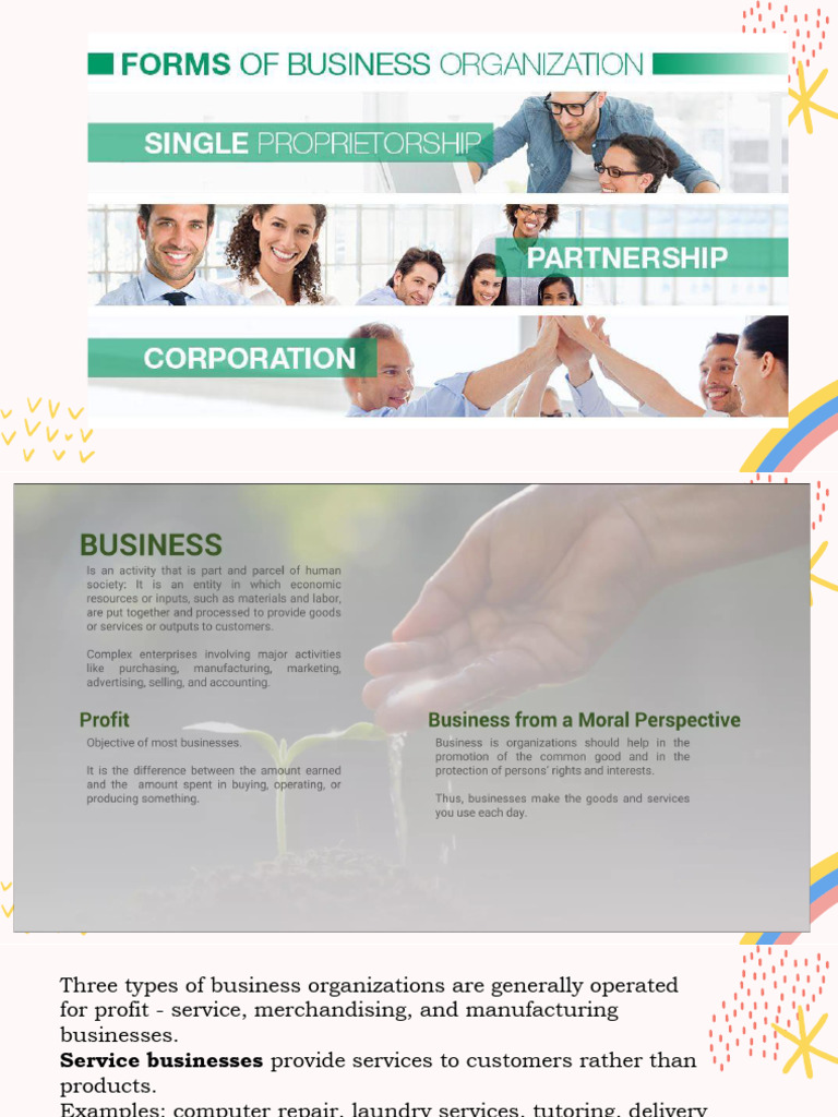 Types of Business Organizations Explained | PDF | Sole Proprietorship ...