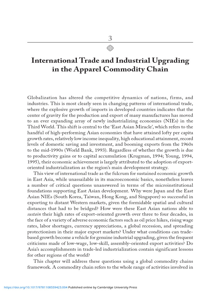 International Trade and Industrial Upgrading in the Apparel Commodity ...