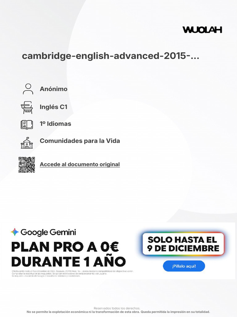 Wuolah Free Cambridge English Advanced 2015 Sample Paper 2 Speaking v2 ...