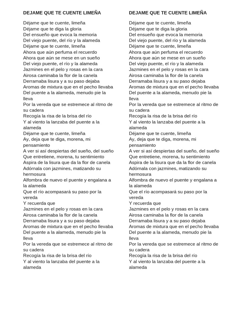 Dejame Que Te Cuente Limeña | PDF