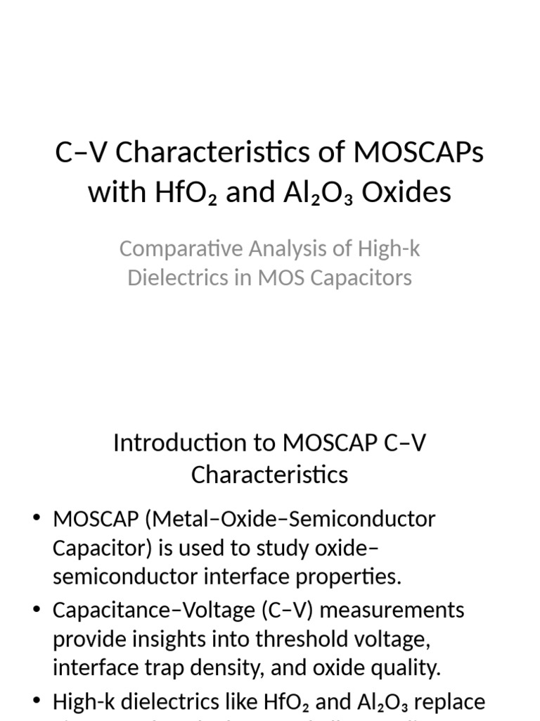 CV Characteristics MOSCAP HfO2 Al2O3 | PDF