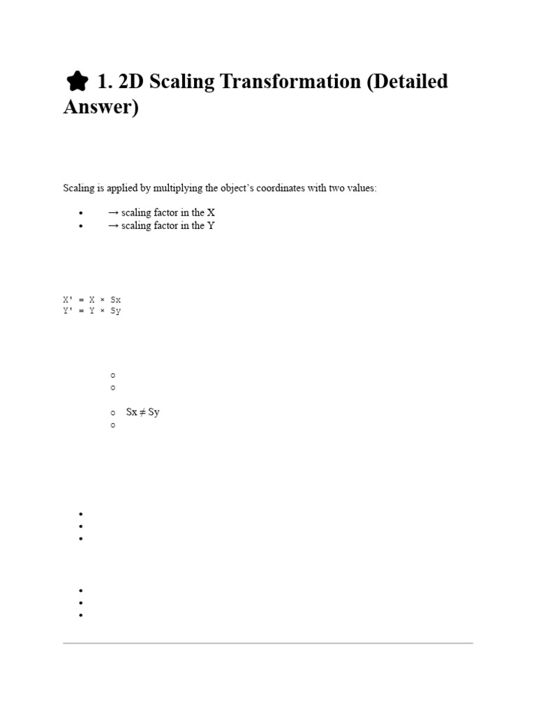 2D Transformations in Computer Graphics | PDF | 2 D Computer Graphics ...
