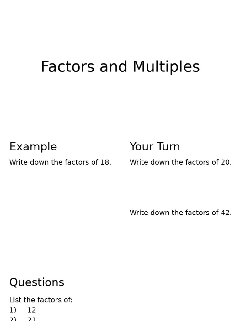 Understanding Factors and Multiples | PDF | Prime Number | Discrete ...